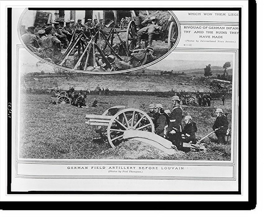 Historic Print, German field artillery before Louvain.photo by Paul ...