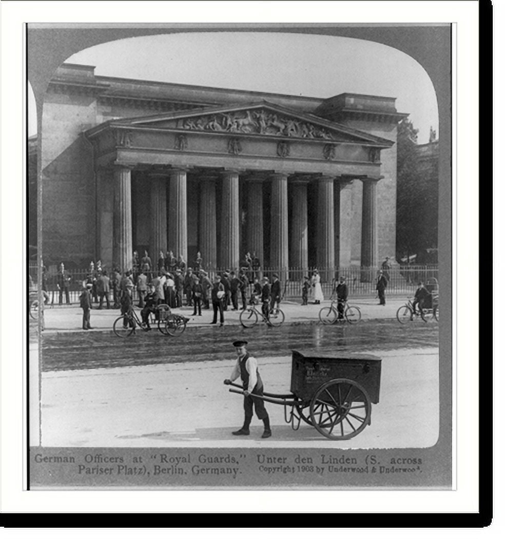 Historic Print, German officers at Royal guards, Unter den Linden (S ...