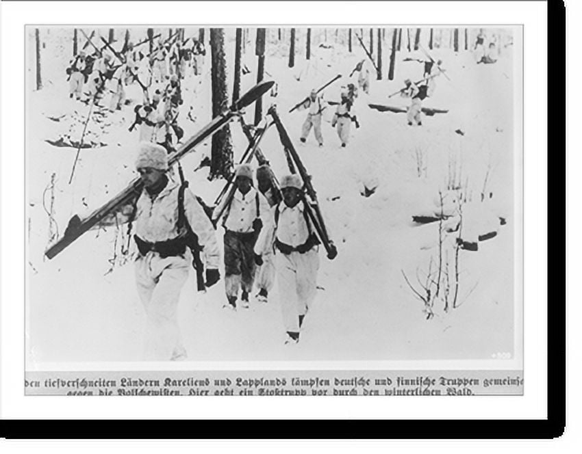 Historic Print, [German troops in winter uniform, 1942: ski troopers in ...