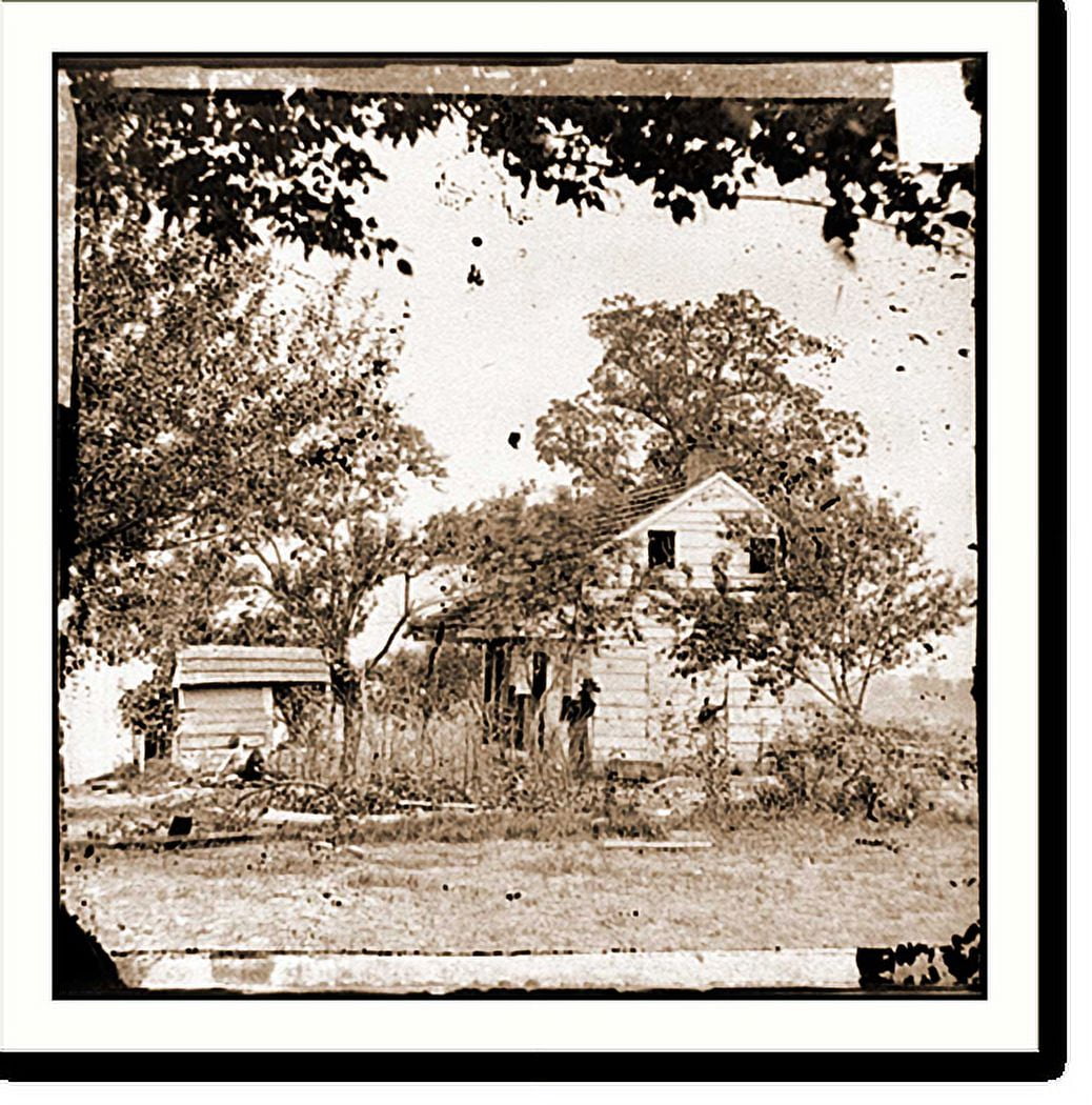 Historic Print, Gettysburg Pa. The Bryan house on 2d Corps line near ...