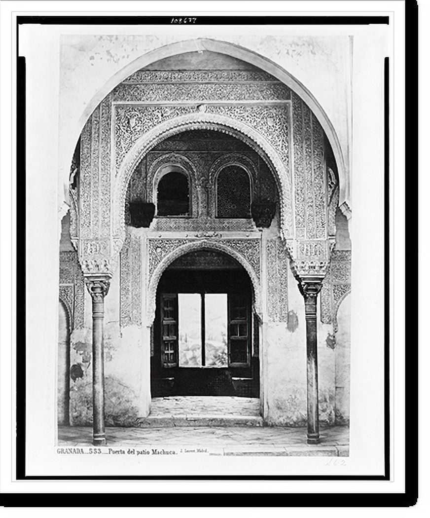 Historic Print, Granada. Puerta del patio Machuca.J. Laurent. Madrid ...