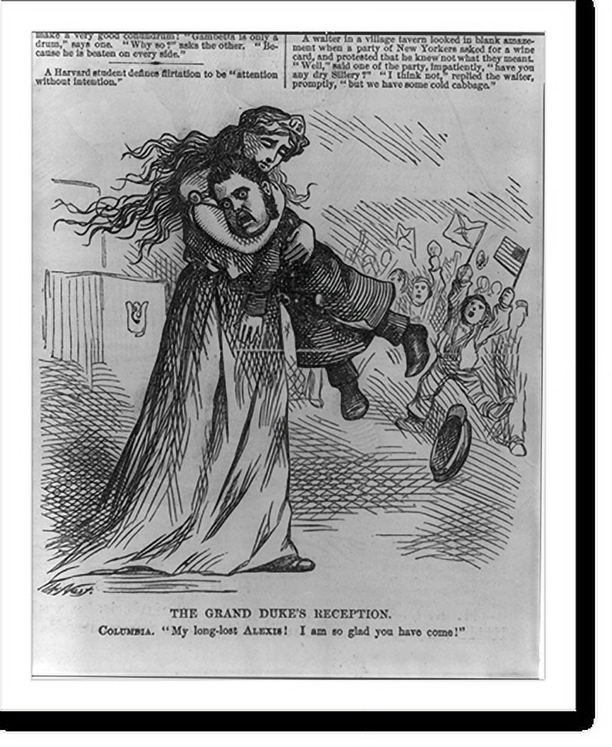 Historic Print, The Grand Duke's reception [Cartoon showing Columbia ...