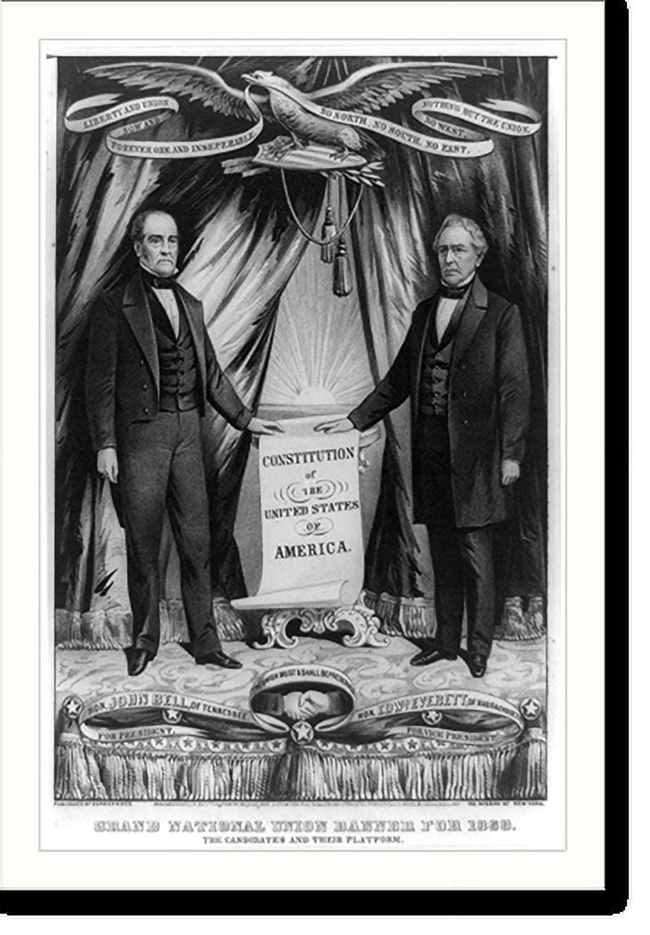 Historic Print, Grand national union banner for 1860. The candidates ...