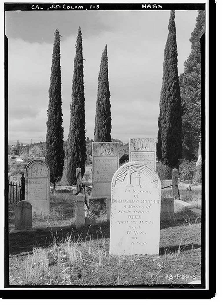 Historic Print, Grave Stones, Mountain View Cemetery, Bigler Street ...