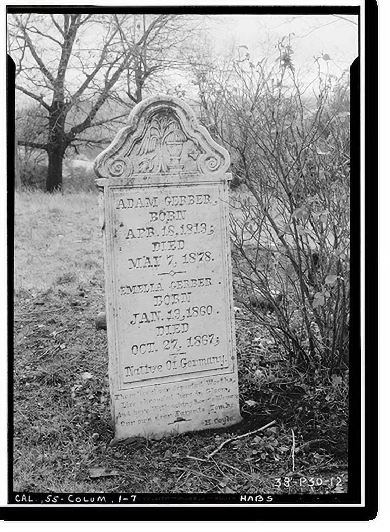 Historic Print, Grave Stones, Mountain View Cemetery, Bigler Street ...