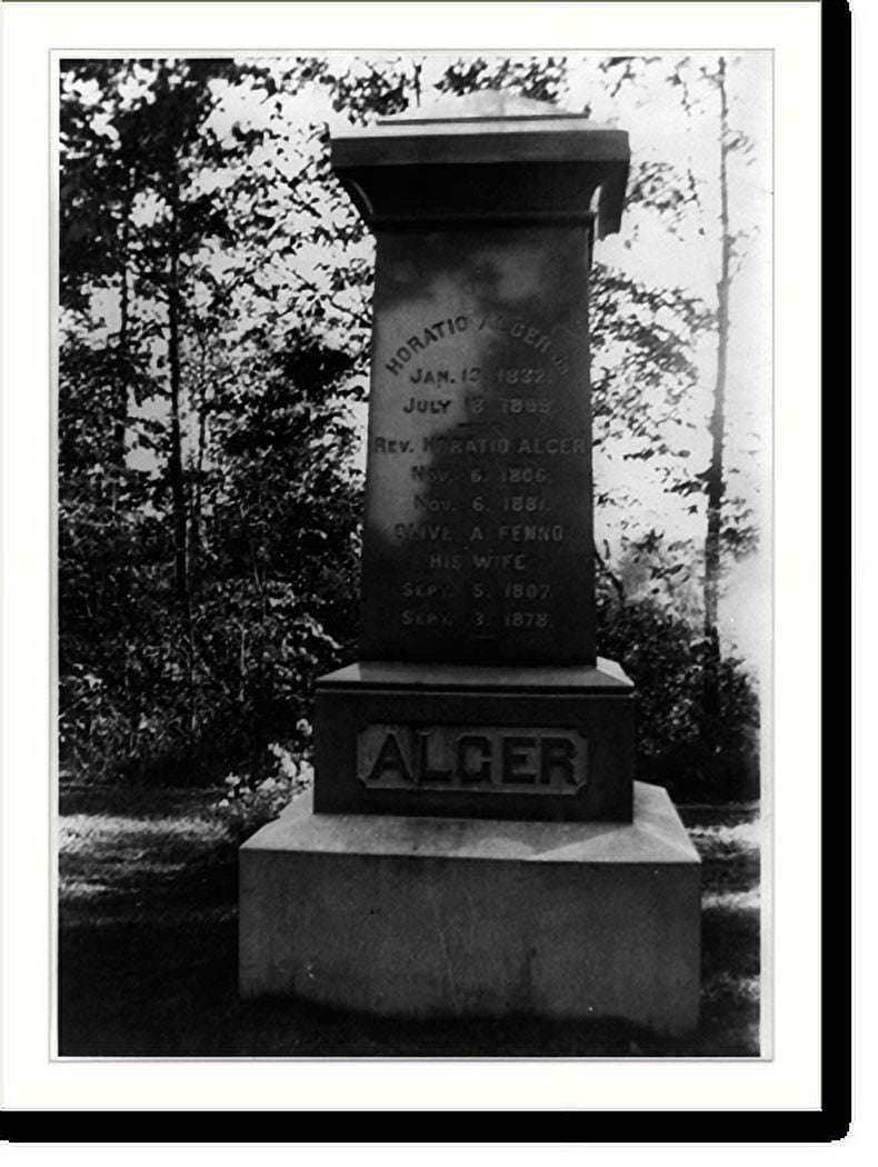Historic Print, [Gravestone of the Horatio Alger Family in Glenwood ...
