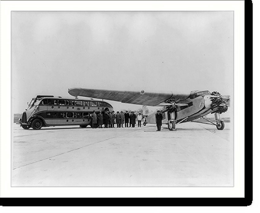 Historic Print, Greyhound bus, world's 1st motor coach sleeper, parked ...