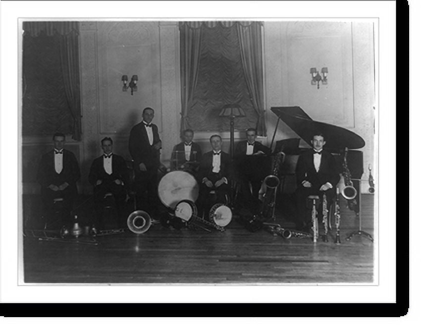 Historic Print, [Group of seven musicians including Charlie Miller ...