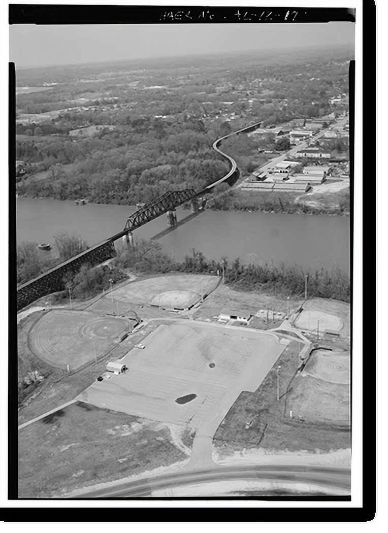 Historic Print, Gulf, Mobile & Ohio Railroad Bridge, Spans Black ...