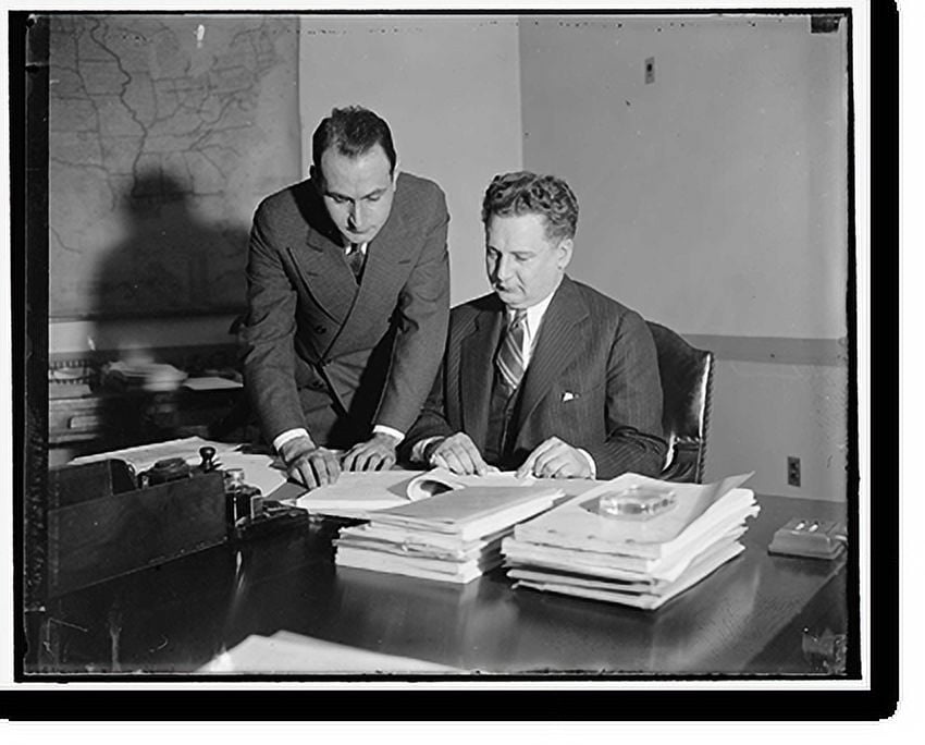 Historic Print, Hammond E. Chaffetz, standing. John Henry Lewin, seated ...