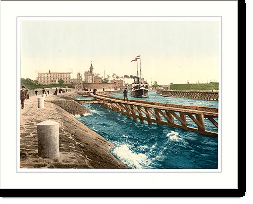 Historic Print, Harbor hotel and pilot station Colberg Pommeraina ...