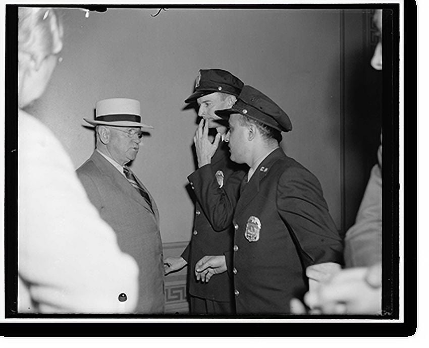 Historic Print, [Harold Ickes with Capitol police officers], 16" x 20 ...