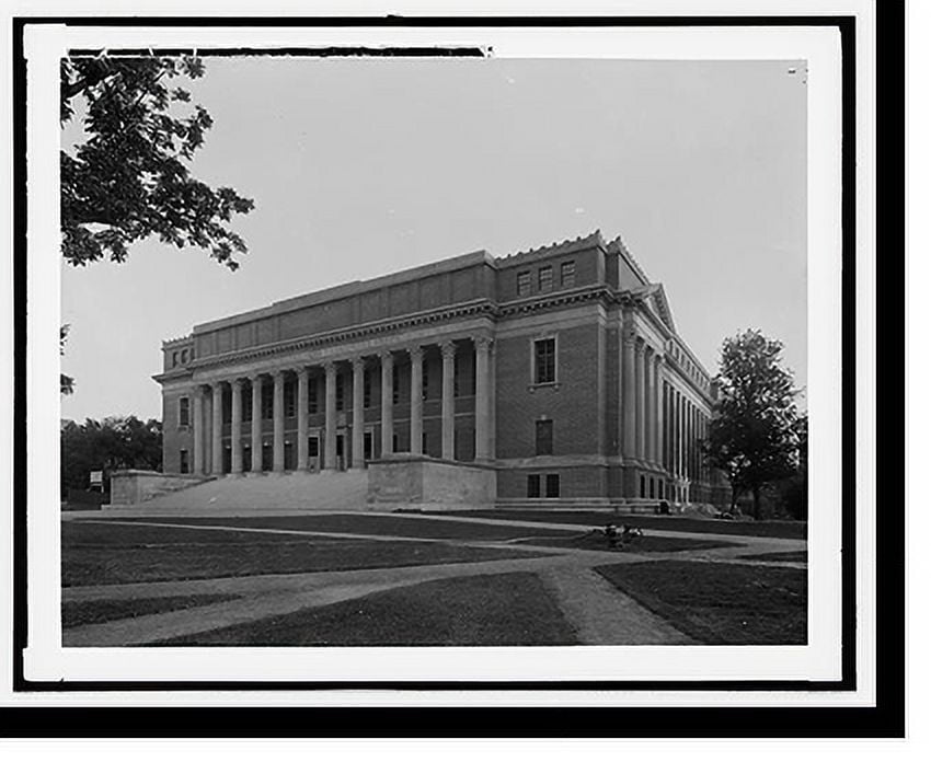 Historic Print, Harry E. Widener Library, Harvard University, Cambridge ...