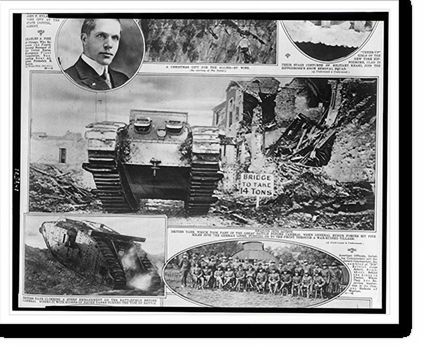 Historic Print, Head-on into action. British tank, which took part in ...