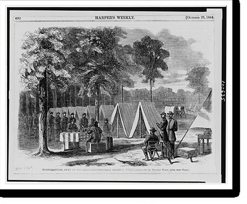 Historic Print, Head-quarters, Army of the James. Pennsylvania soldiers ...