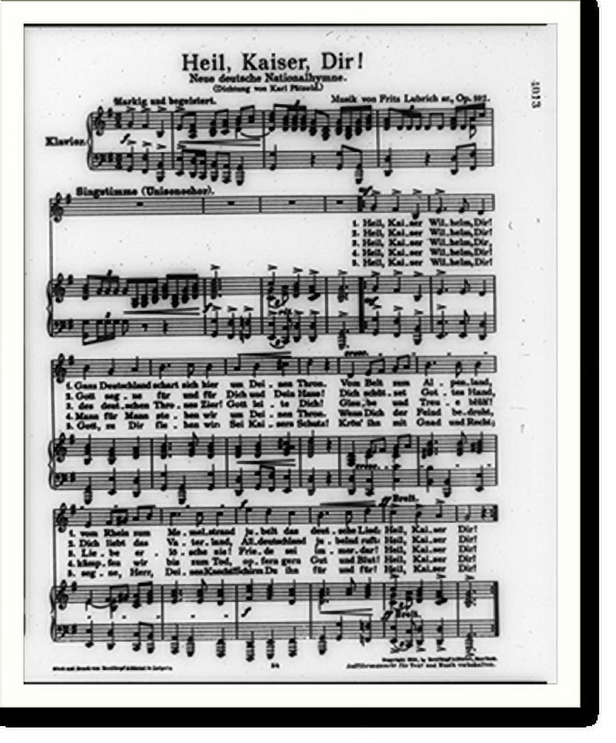Historic Print, Heil, Kaiser, dir! Neue deutsche Nationalhymne ...