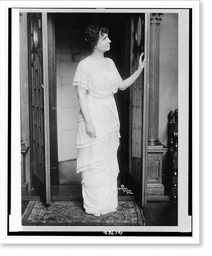 Historic Print, [Helen Keller, full-length portrait, standing at door ...
