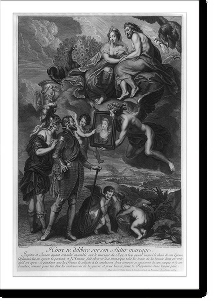 Historic Print, Henri IV. délibére sur son futur mariage.Rubens, pinxit ...