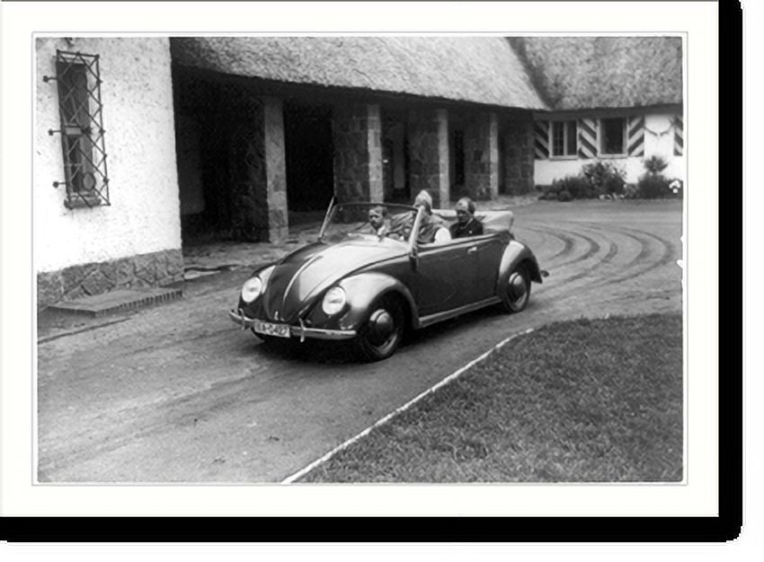 Historic Print, [Hermann Goering driving Volkswagen convertible given ...