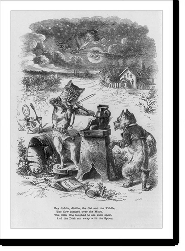 Historic Print, Hey diddle, diddle, the Cat and the Fiddle, ..., 16" x ...