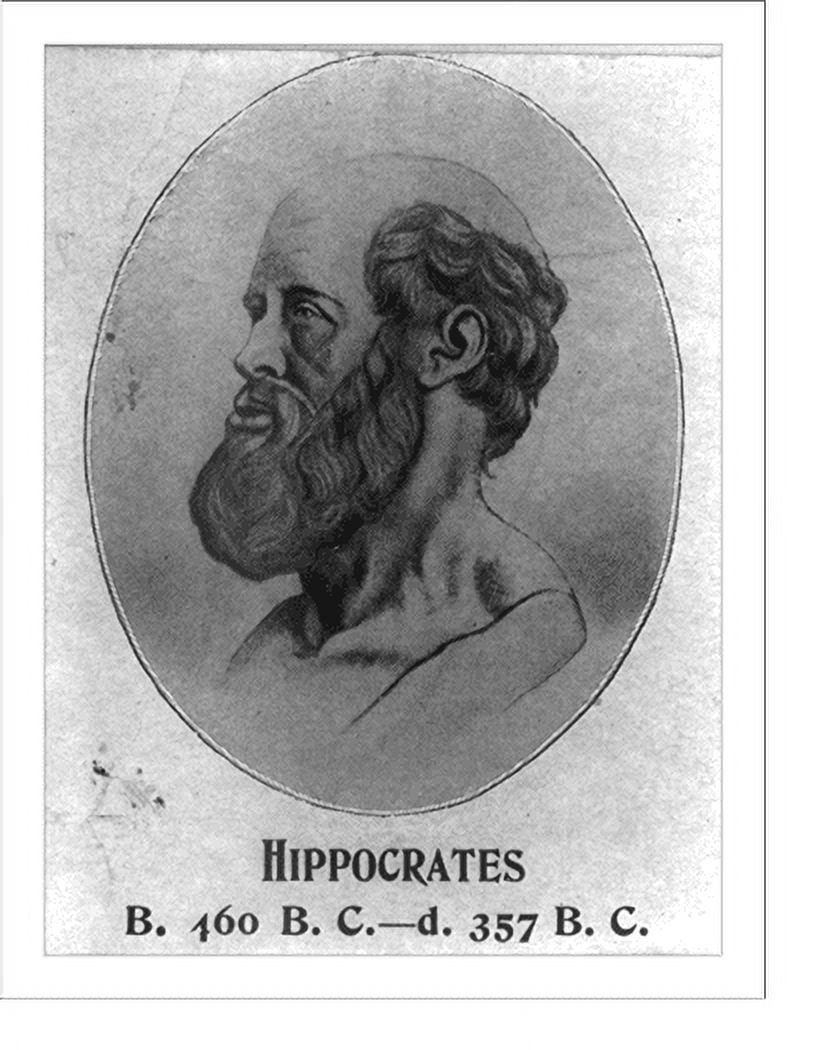Historic Print, [Hippocrates, 460 B.C.-357 B.C., head portrait, facing ...
