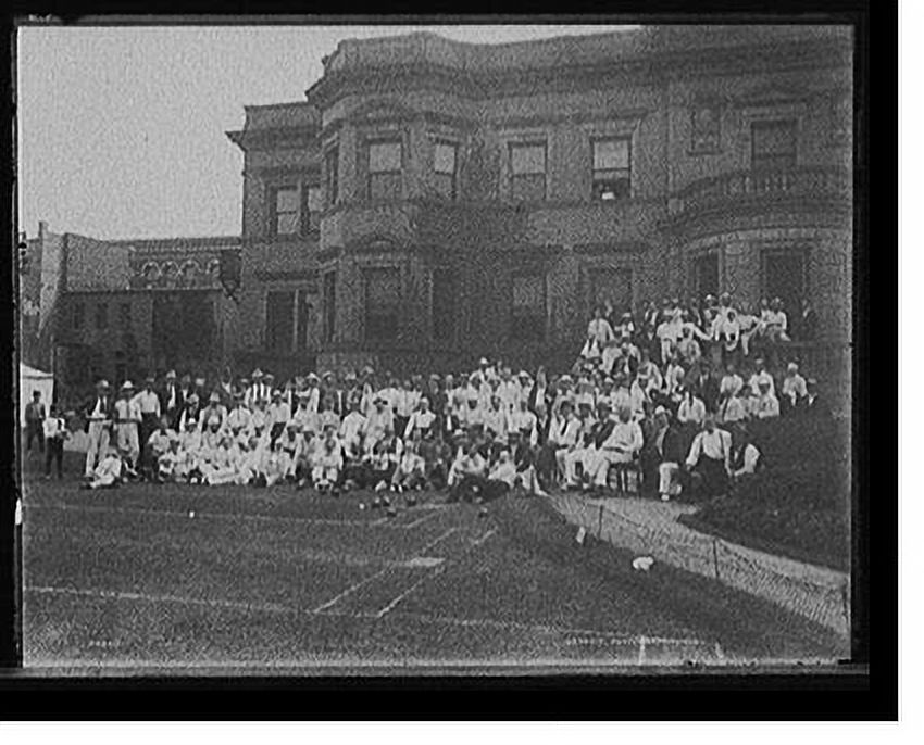 Historic Print, [Hiram Walker & Sons lawn bowling tournament group in ...