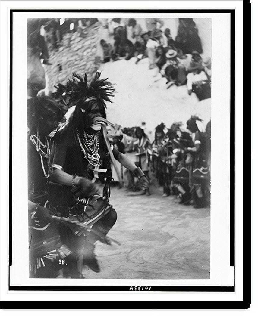 Historic Print, [Hopi snake priest with snake in his mouth in the Hopi ...