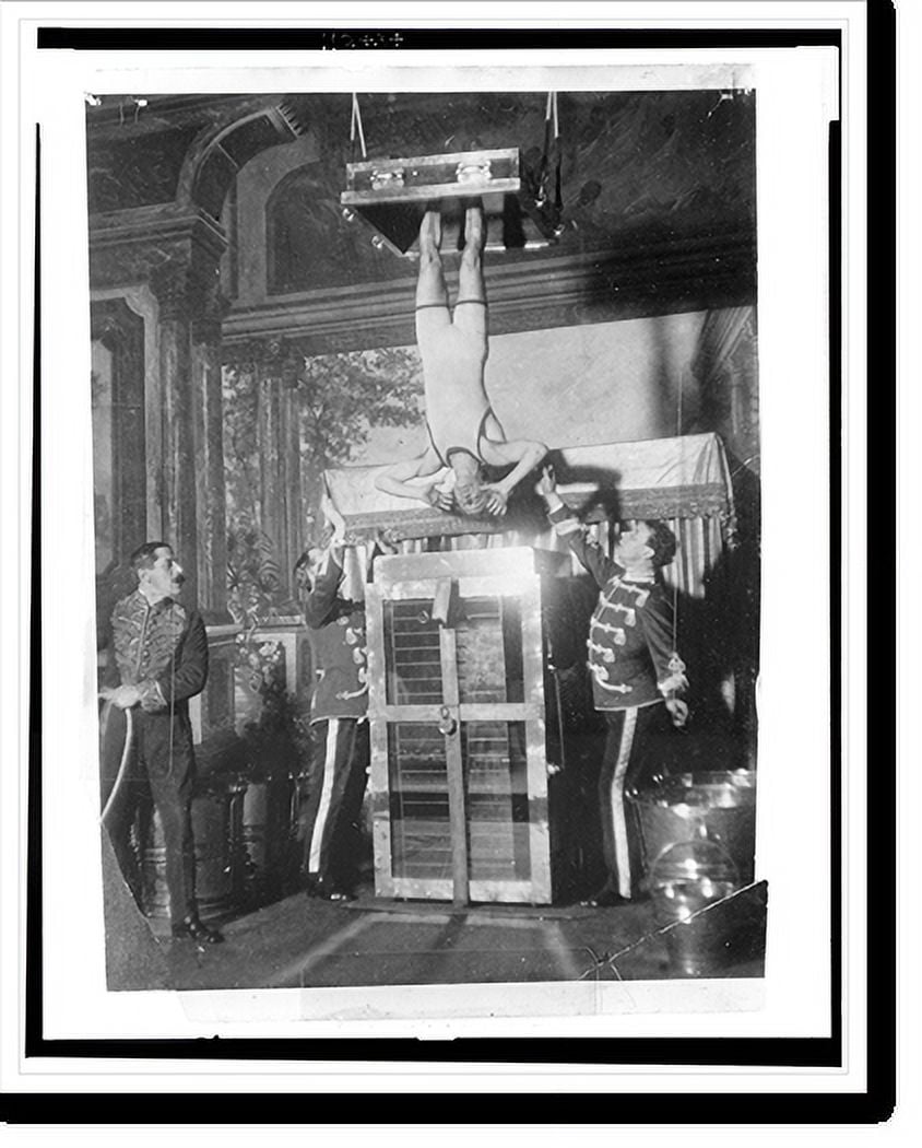Historic Print, [Houdini and the water torture cell], 16" x 20 ...