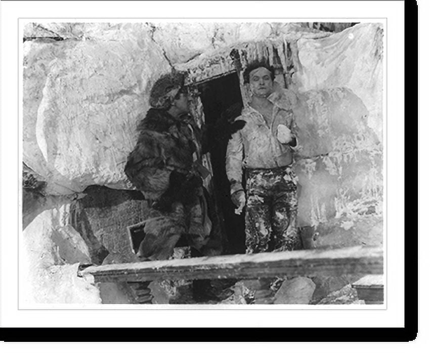 Historic Print, [Houdini covered with ice, in front of doorway, in ...