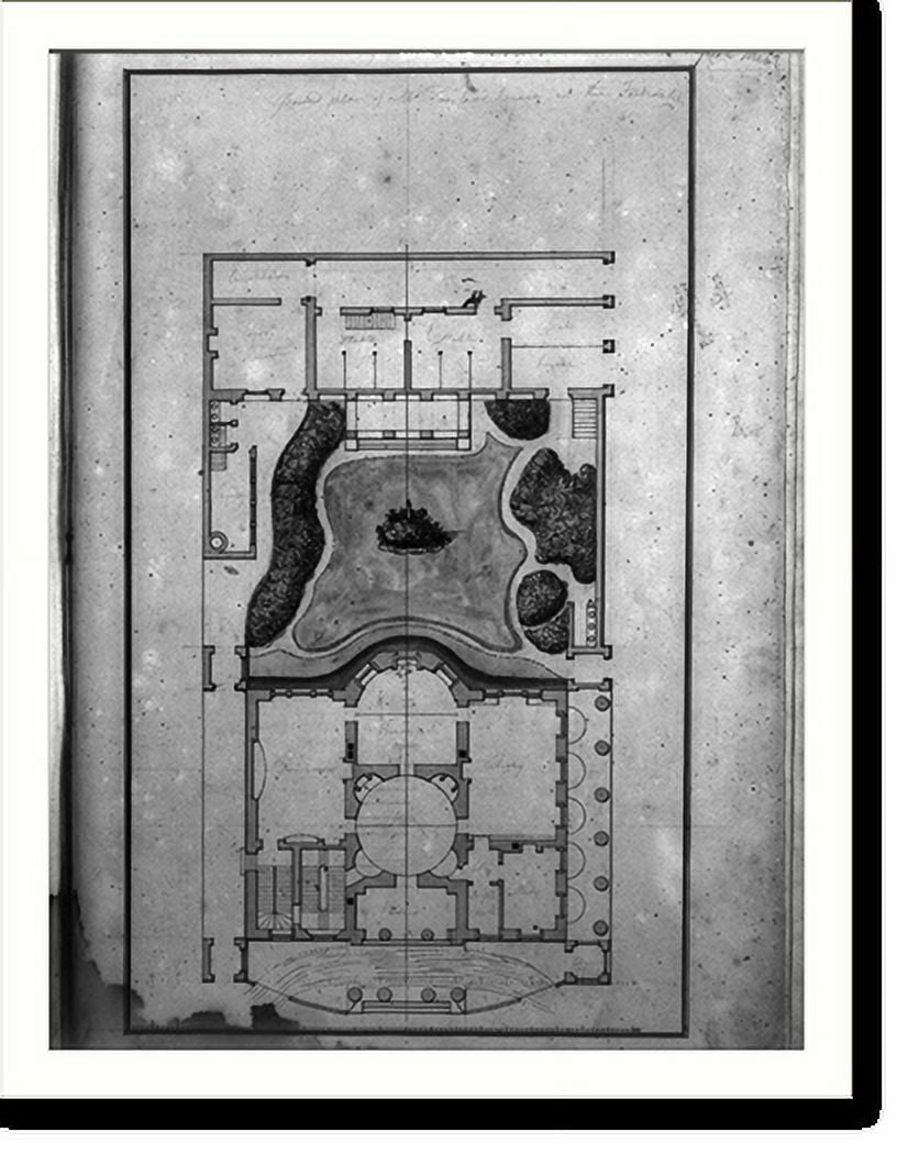 Historic Print, [Houses and a church (Buildings Erected or Proposed to ...