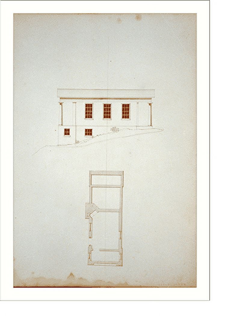 Historic Print, [Houses and a church (Buildings Erected or Proposed to ...