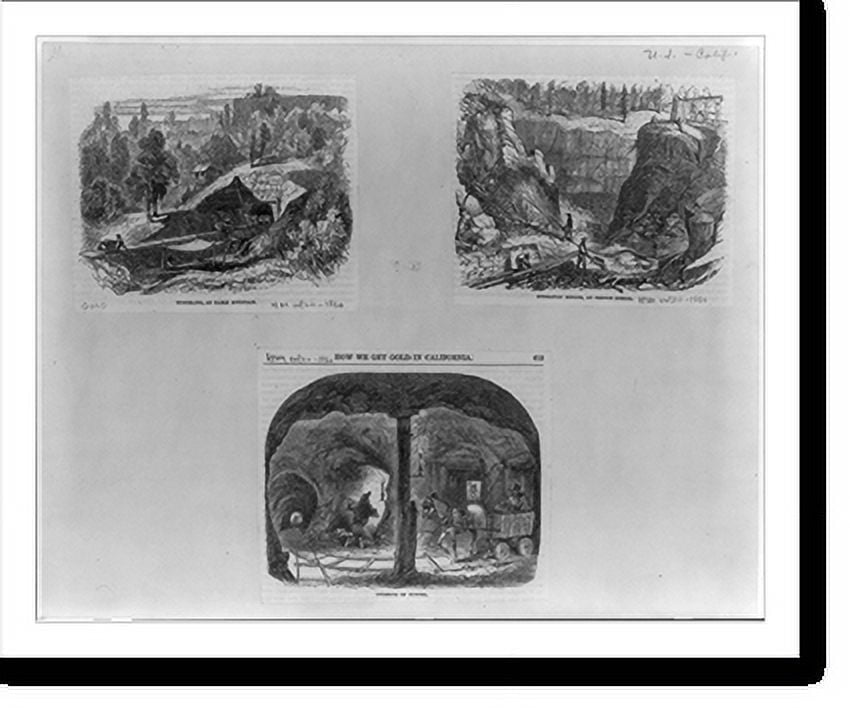 Historic Print, [How we get gold in California: hydraulic mining, at ...