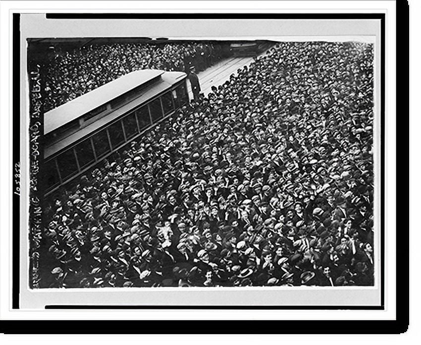 Historic Print, [Huge crowd of baseball fans watching baseball ...