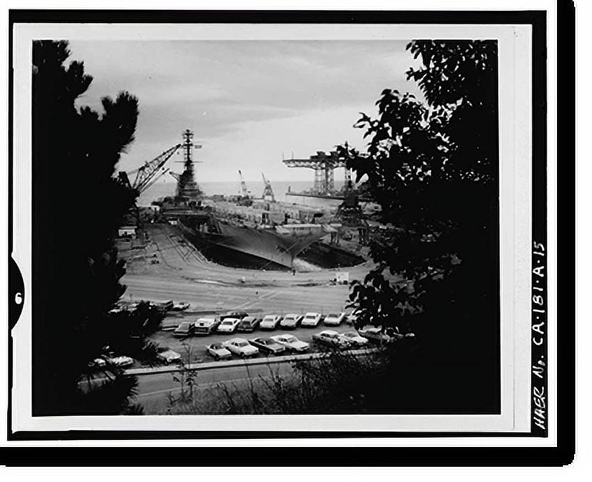 Historic Print, Hunters Point Naval Shipyard, Drydock No. 4, San ...