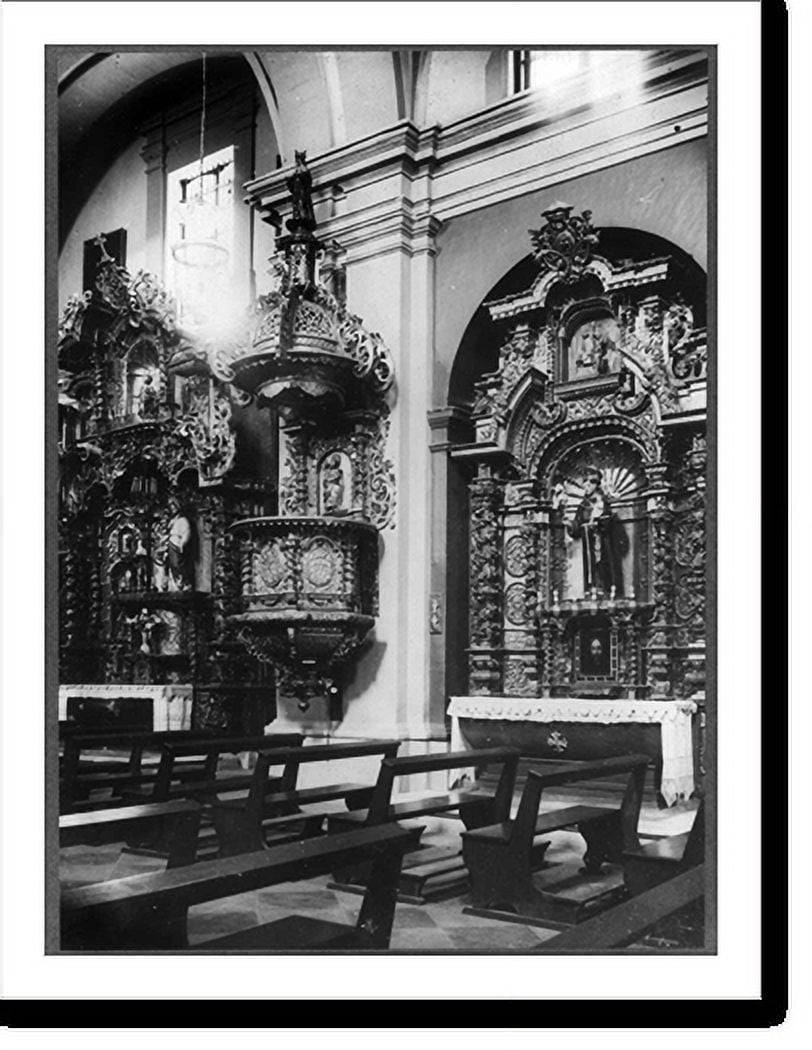 Historic Print, Iglesia de Jesús Maria, Lima, Peru: Lateral altars and ...