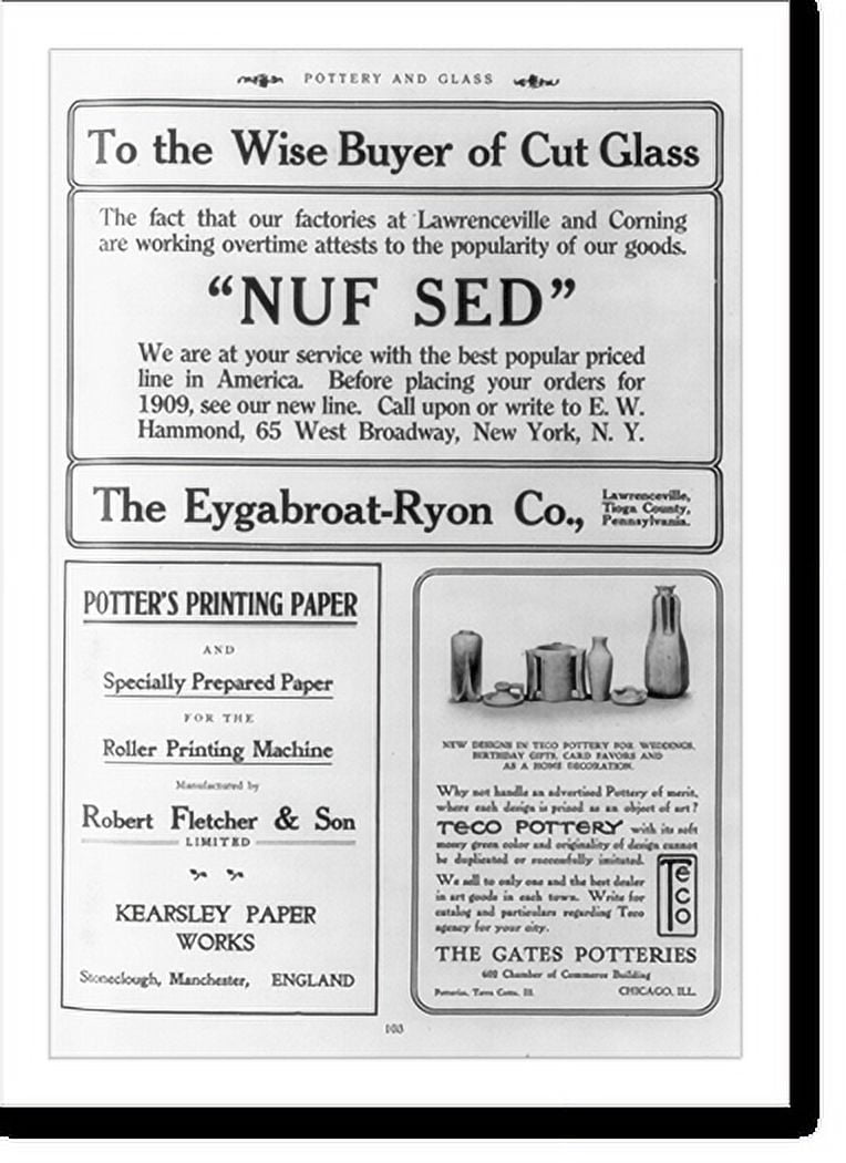 Historic Print, [Illus. of pottery from American Pottery Gazette and ...