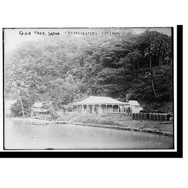 Historic Print, In Faga Togo, Tutuila, Samoa, Storekeeper's cottage, 16 ...