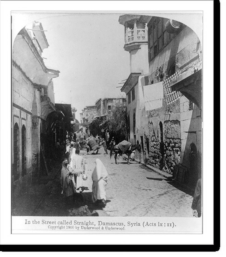 Historic Print, In a street called Straight, Damascus, Syria (Acts ix ...