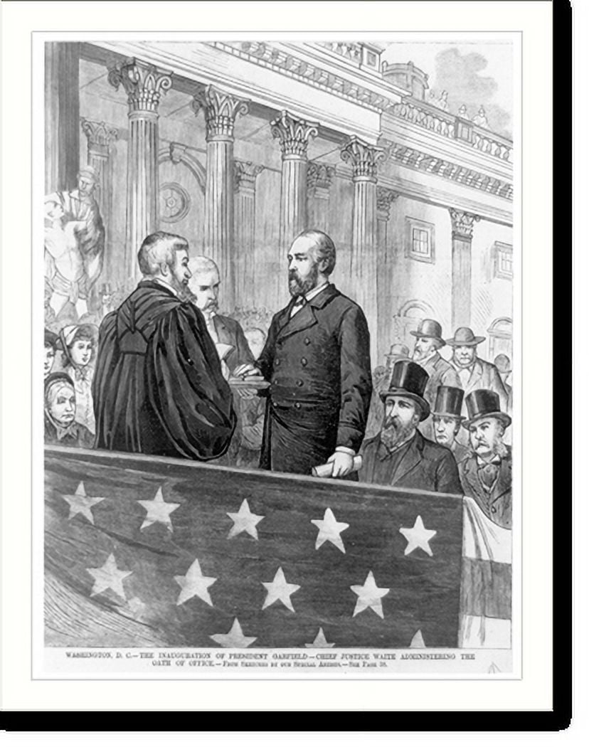Historic Print, Inauguration of Pres. Garfield - Chief Justice Waite administering the oath of ...