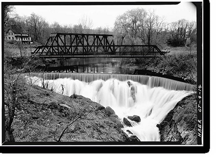 Historic Print, Indian Leap Pedestrian Bridge, Norwich, New London ...