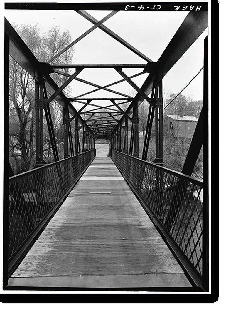 Historic Print, Indian Leap Pedestrian Bridge, Norwich, New London ...