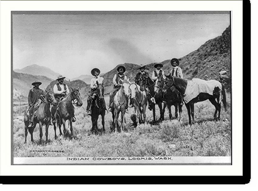 Historic Print, Indian cowboys [on horseback], Loomis, Wash., 18" x 24 ...