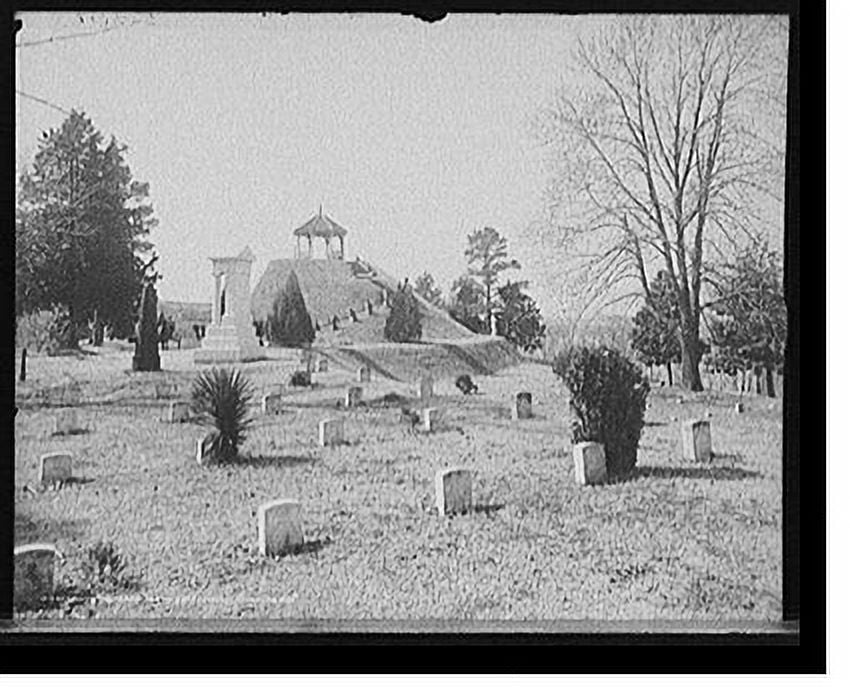Historic Print, Indian mound, National Military Cemetery, Vicksburg ...