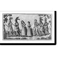 Historic Print, [Indians walking in file with a captive man and two ...