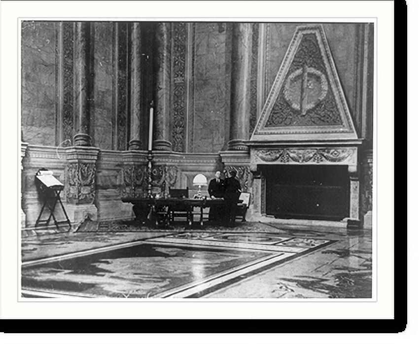 Historic Print, [Interior of the Palazzo Venetia, showing Mussolini ...