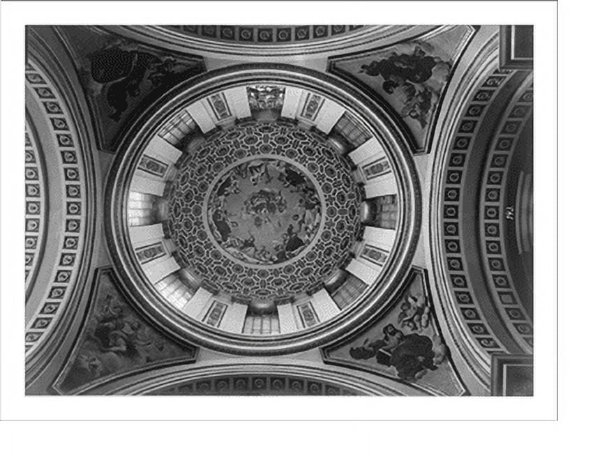 Historic Print, Interior of the dome of Iglesia de Sta. Teresa, painted ...
