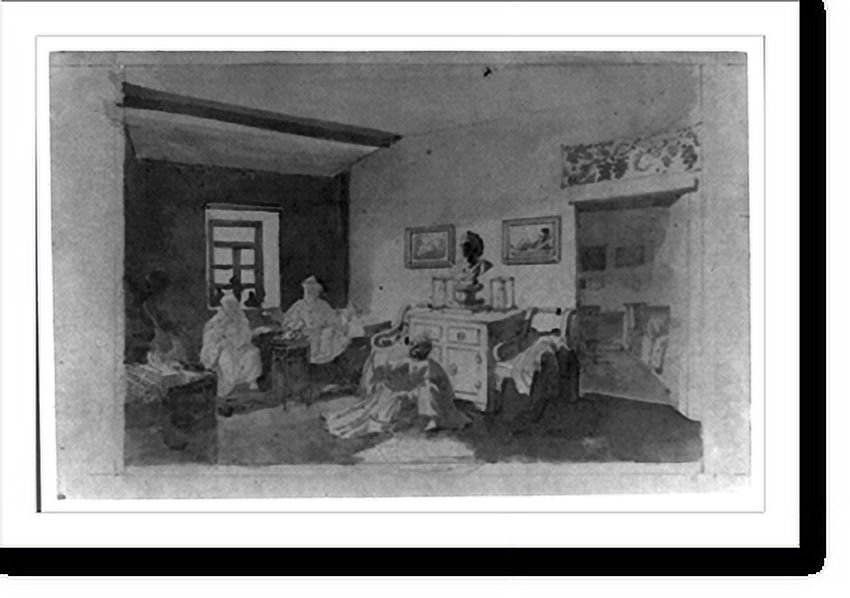 Historic Print, Interior view of a western style house probably at a ...