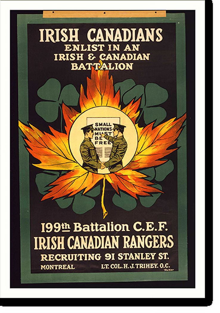 Historic Print, Irish Canadians. Enlist in an Irish and Canadian ...