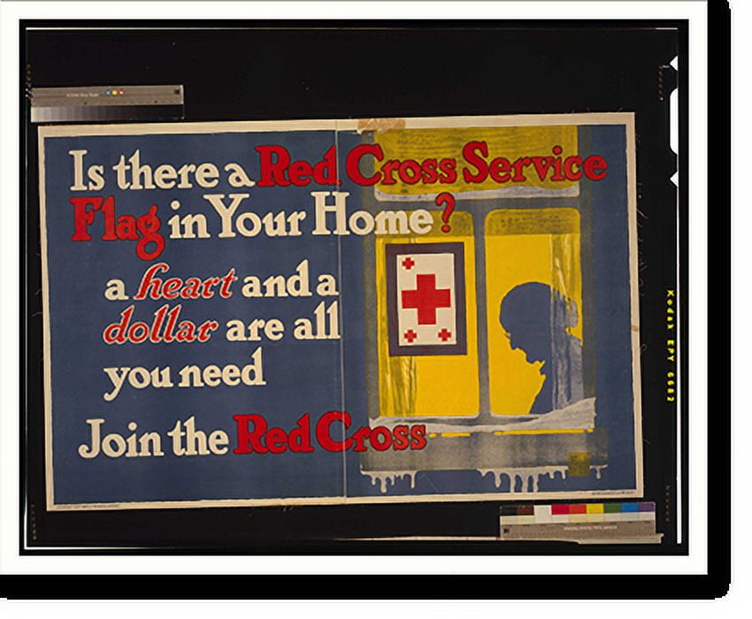 Historic Print, Is there a Red Cross service flag in your home? A heart ...