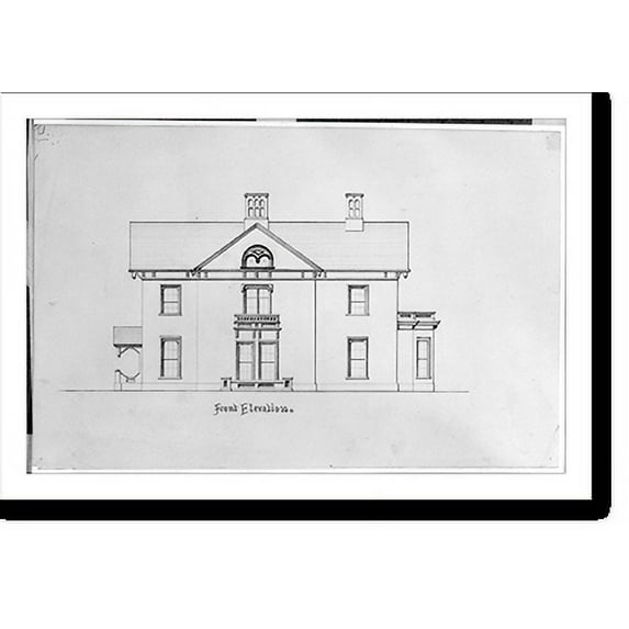 Historic Print, [Italianate house. Front elevation], 18" x 24 ...